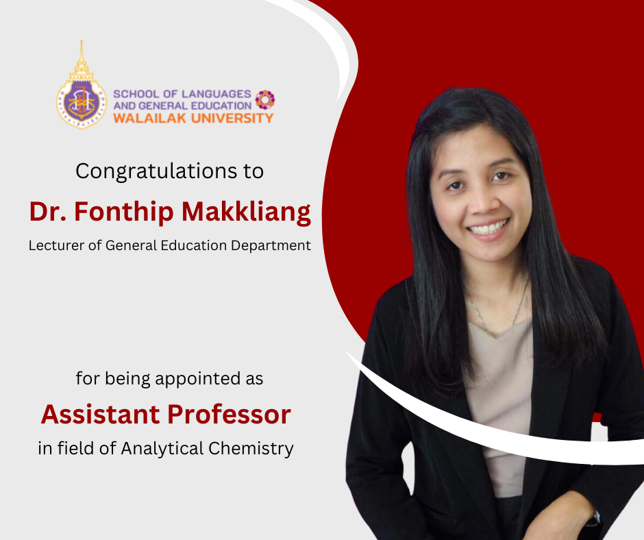 Congratulations to Dr. Fonthip Makkliang - School of Languages and ...